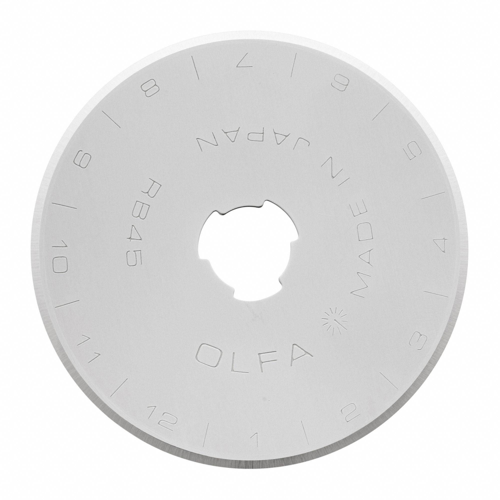 OLFA Rotary Cutter Blade: Straight, 45 mm Blade Dia, Tungsten, 0.3 mm ...