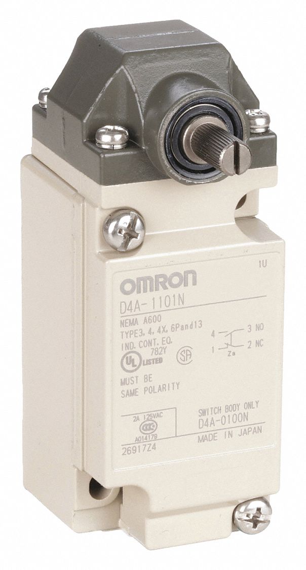 OMRON, Roller Arm Plunger, Metallic, Plug-In Limit Switch - 2CLP9|D4A1101N - Grainger