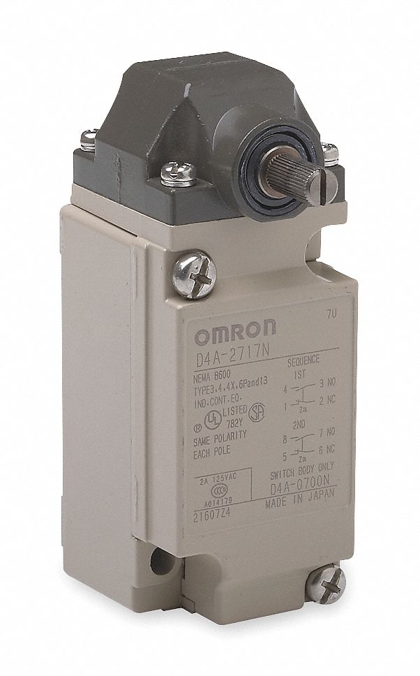 OMRON, Roller Arm Plunger, Metallic, Plug-In Limit Switch - 2CLT3 ...