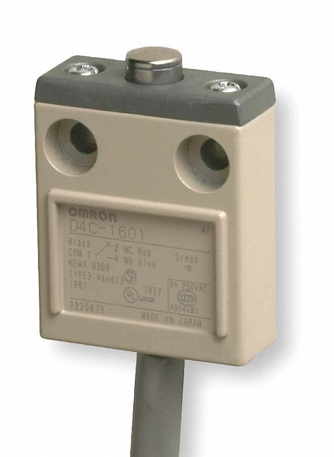 OMRON, Plunger Actuator, Momentary, Plunger Limit Switch - 2CLV5|D4C1601 - Grainger