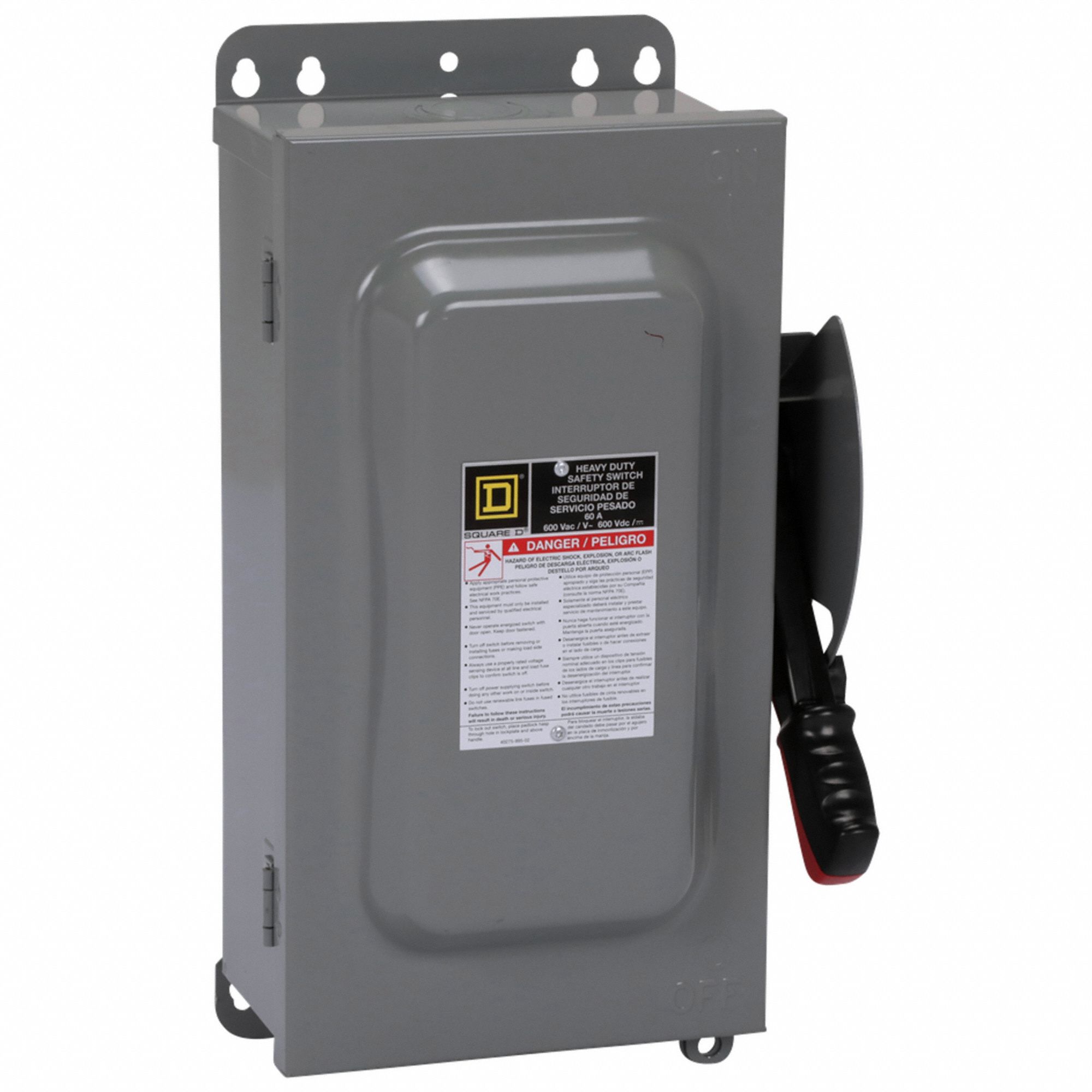 Square D 60 Amp 240-Volt 3-Pole 3-Phase Fused Outdoor, 54% OFF