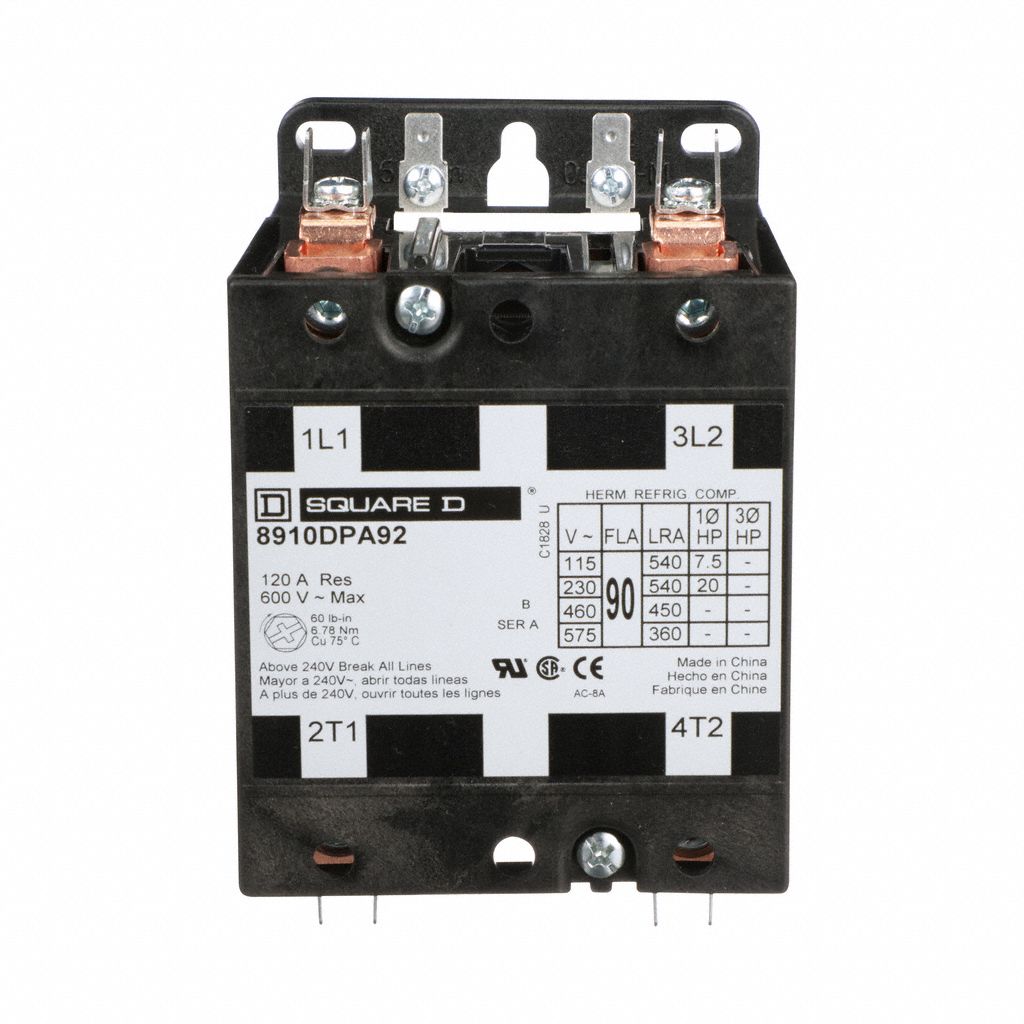 SQUARE D, 2 Poles, 208-240V AC, Definite Purpose Magnetic Contactor ...