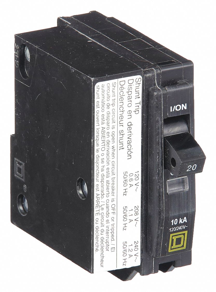 SQUARE D, 20 A, 120/240V AC, Miniature Circuit Breaker - 2CT17|QO1201021 - Grainger