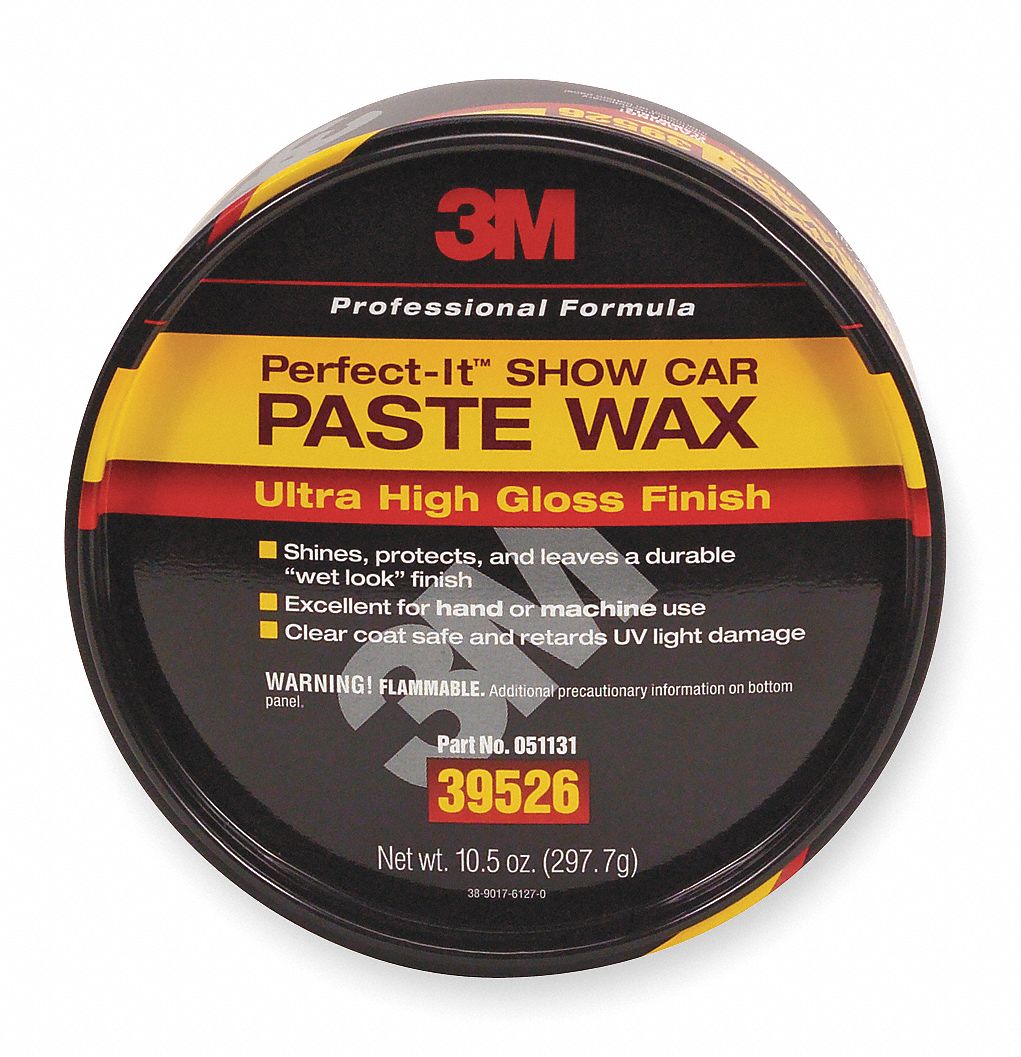 Show Car Paste Wax, —, 10-1/2 oz, Metal Tin, Paste, White - Grainger