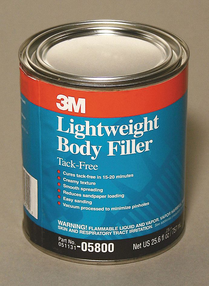 Lightweight Body Filler,1 Qt.,Gray - Grainger