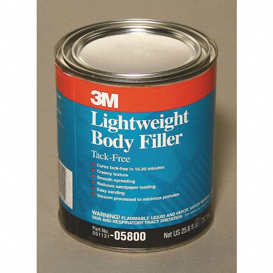 Lightweight Body Filler,1 Qt.,Gray - Grainger