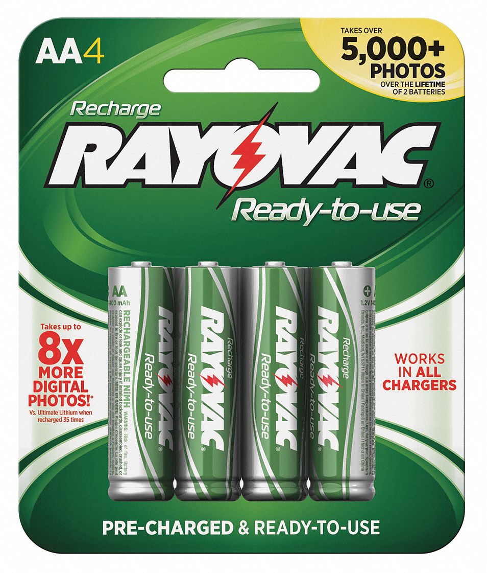 RAYOVAC Baterías Recargables Precargadas, Níquel-Hidruro Metálico, 1 ...