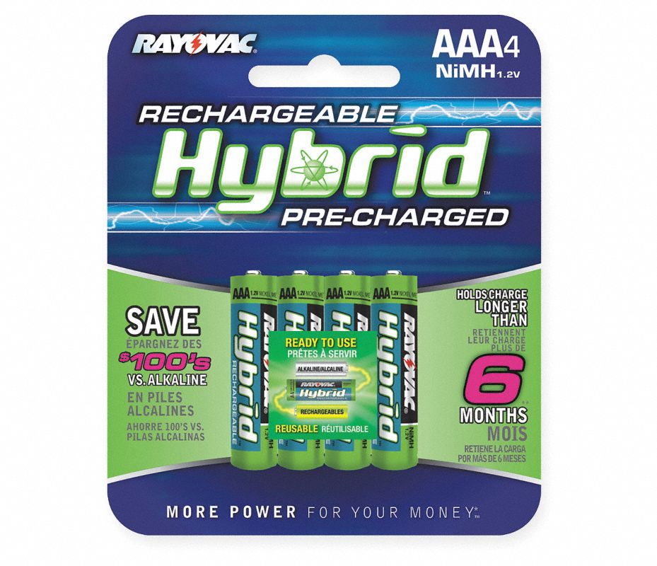 RAYOVAC Baterías Recargables Precargadas, Níquel-Hidruro Metálico, 1 ...