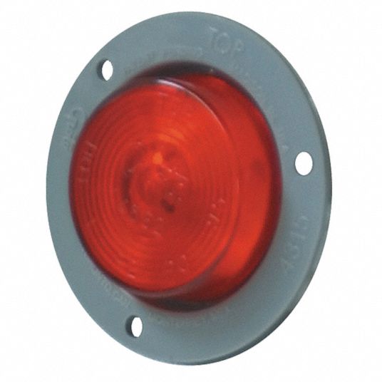 Red Clearance Marker Lamp, P2, P3, PC, PC2, Permanent, Round - Grainger