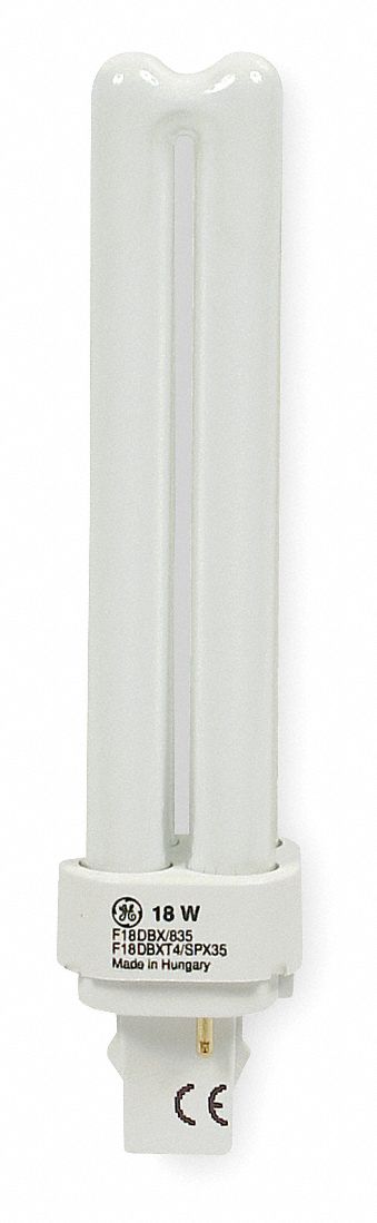 Plug-In CFL, T4, Watts 18, 3500 K Color Temperature - Grainger