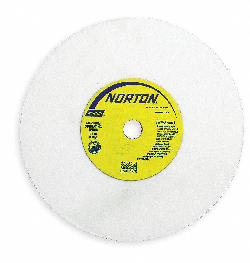 NORTON, 1/4 in, 38A60-IVBE, Straight Grinding Wheel - 5A897|66252939696 ...