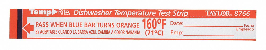 Horizontal Strip, 1 Points, Dishwasher Test Strip - 2DBE3|8766 - Grainger