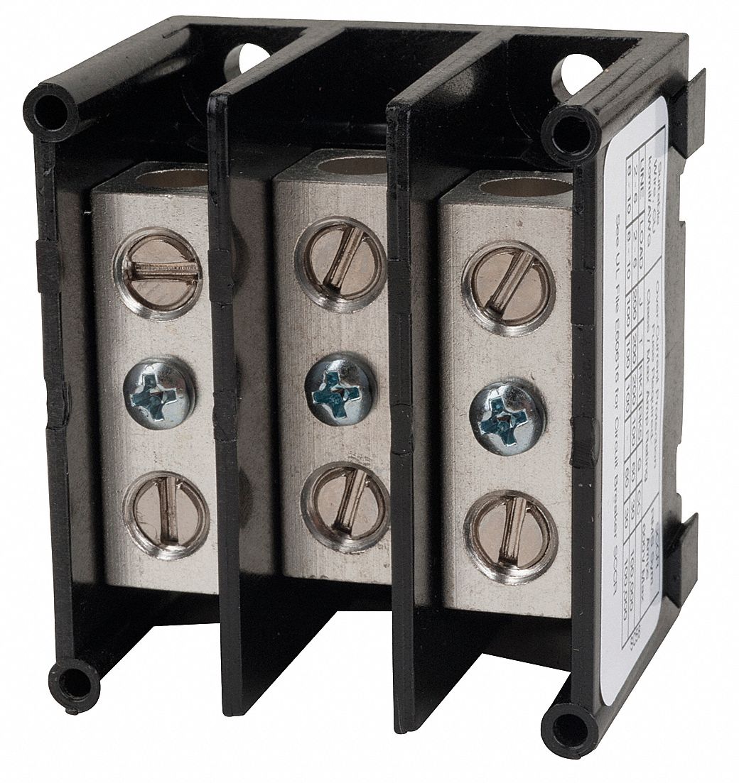 SQUARE D Miniature Distribution Block, 115 A Max. Amps, Number of Poles ...