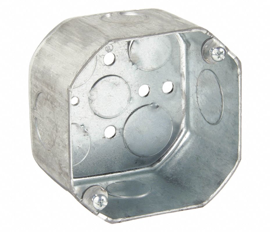 RACO Caja Eléctrica, Acero Galvanizado, 2-1/8" Profundidad Nominal, 4 ...