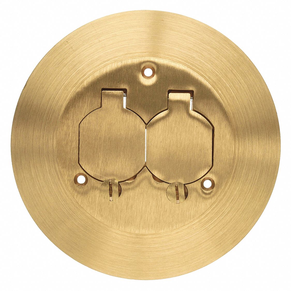 HUBBELL WIRING DEVICE-KELLEMS, Round, Gold, Floor Box Cover and Carpet ...