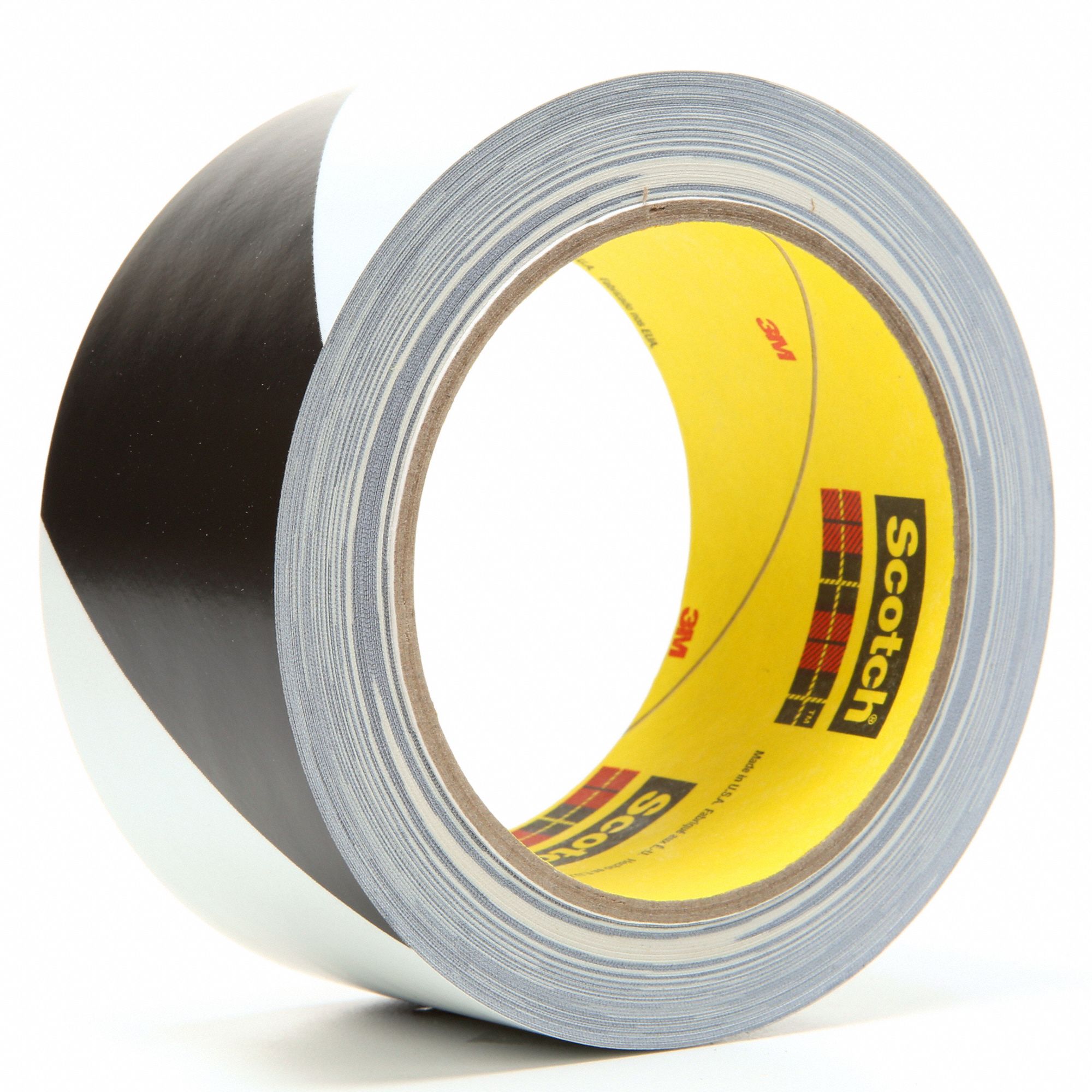 3M Floor Marking Tape: Gen Purpose, Striped, Black/White, 3 in x 108 ft ...
