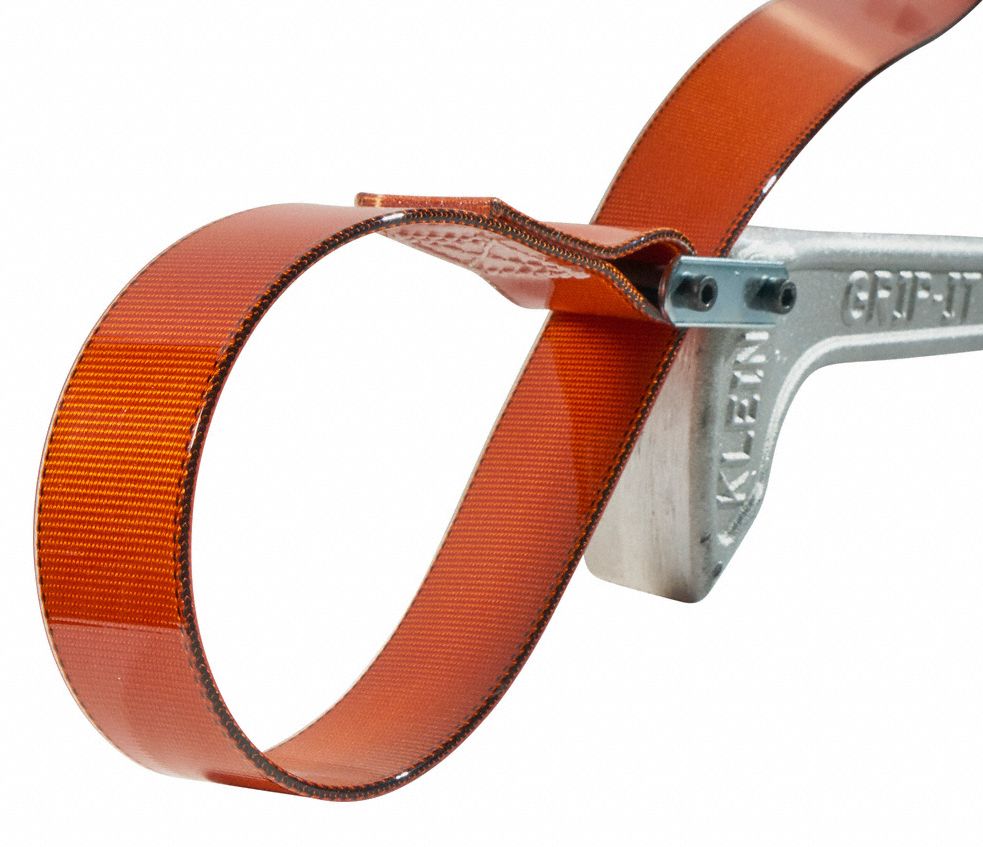 KLEIN TOOLS Strap Wrench: For 8 in Outside Dia, 18 in Handle Lg, 1 3/4 ...