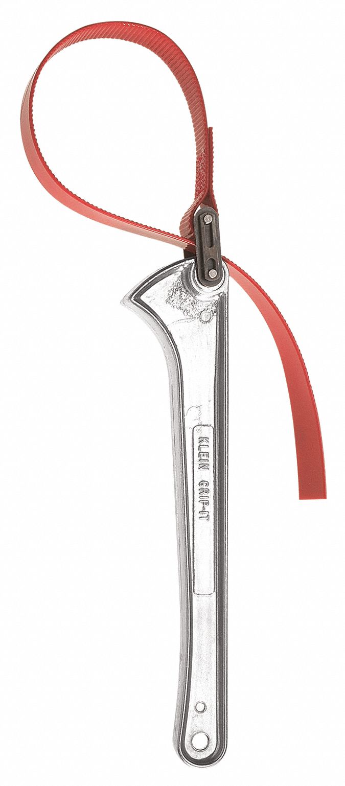 KLEIN TOOLS, For 8 in Outside Dia, 18 in Handle Lg, Strap Wrench ...