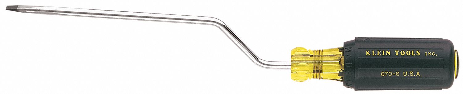 KLEIN TOOLS, Steel, 3/16 in Tip Size, Offset Slotted Screwdriver ...