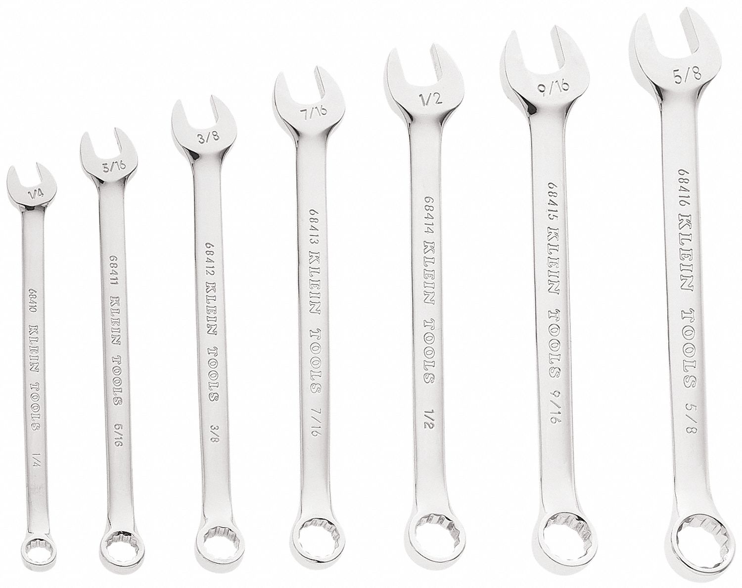 KLEIN TOOLS, Alloy Steel, Nickel Chrome, Combination Wrench Set - 2DGC6 ...