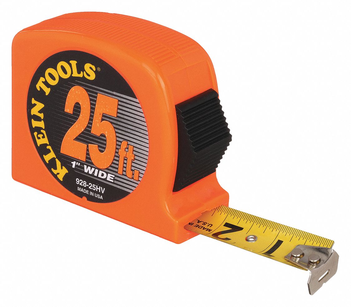 KLEIN TOOLS, 25 ft Blade Lg, 1 in Blade Wd, Tape Measure - 2DGF1|928 ... KLEIN TOOLS, 25 ft Blade Lg, 1 in Blade Wd, Tape Measure - 2DGF1|928 ...