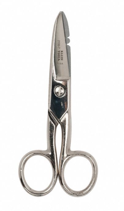 KLEIN TOOLS Electricians Scissors: Ambidextrous, 5 1/4 in Overall Lg ...