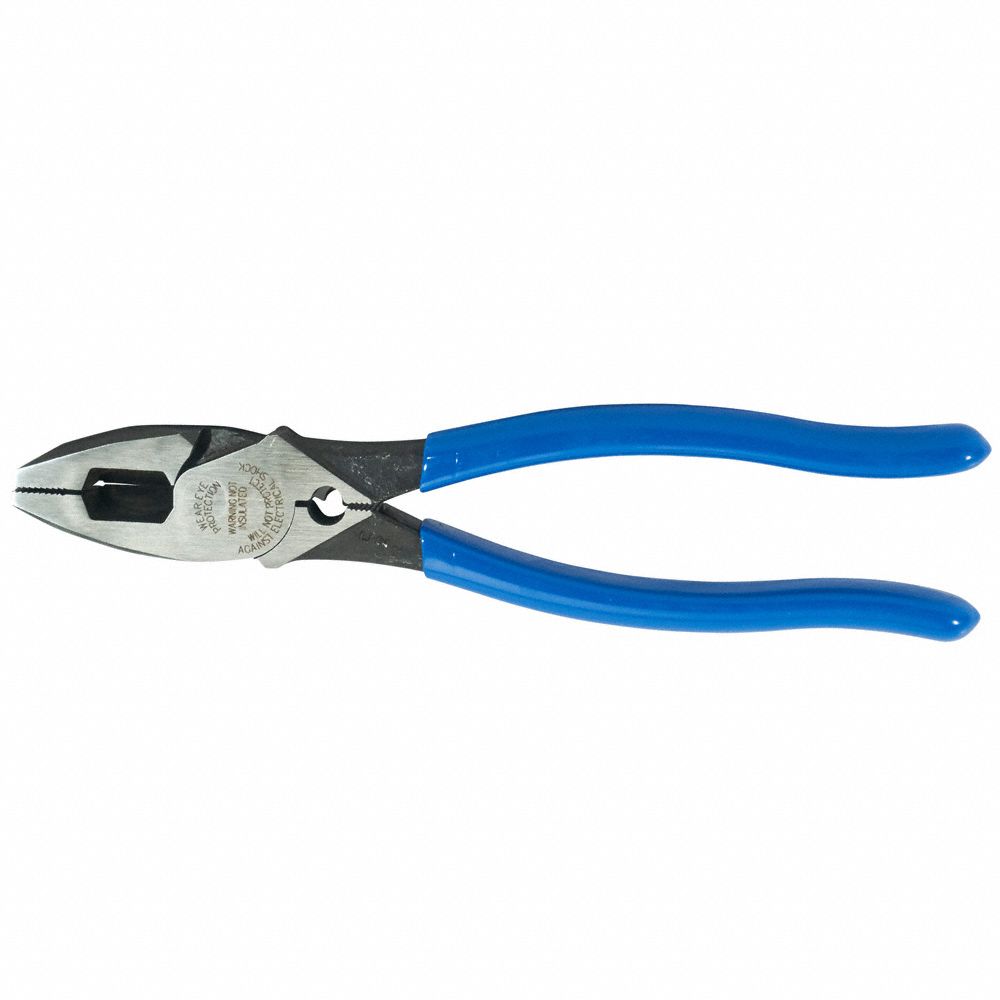 KLEIN TOOLS Linemans Plier: Flat, 9 3/8 in Overall Lg, 1 5/8 in Jaw Lg ...