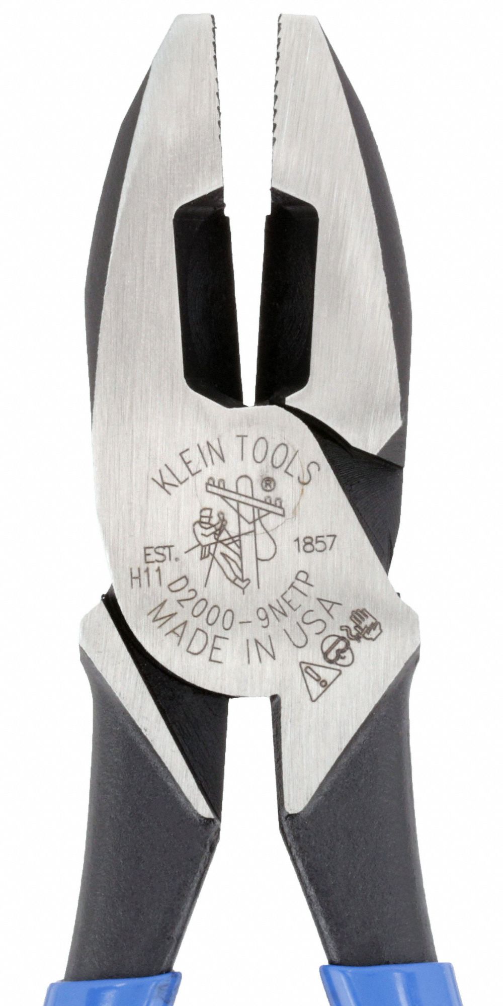 KLEIN TOOLS Linemans Plier: Flat, 9 1/2 in Overall Lg, 1 5/8 in Jaw Lg ...