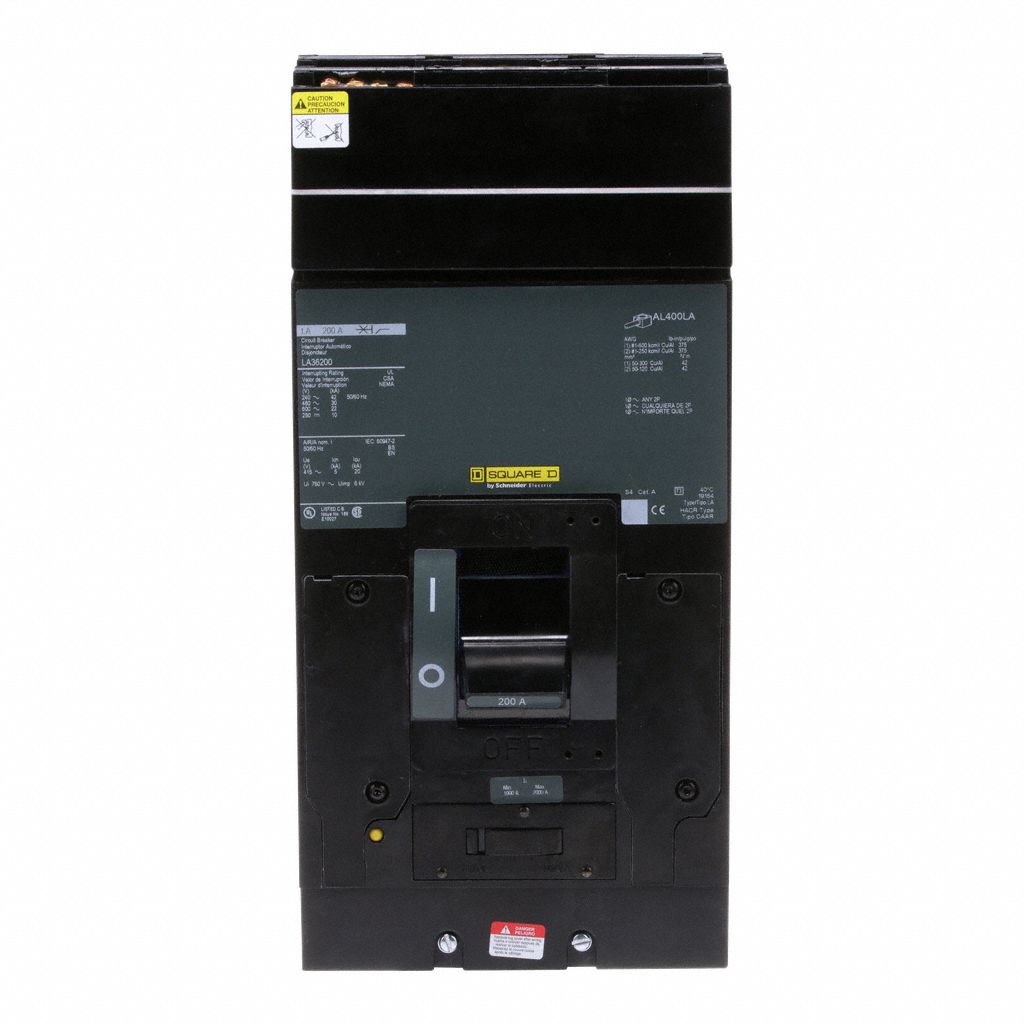 SQUARE D MOLDED CASE CIRCUIT BREAKER, 200 AMPS, 42KA AT 120/240V AC, INSTANTANEOUS, LUG, ABC, 3 ...