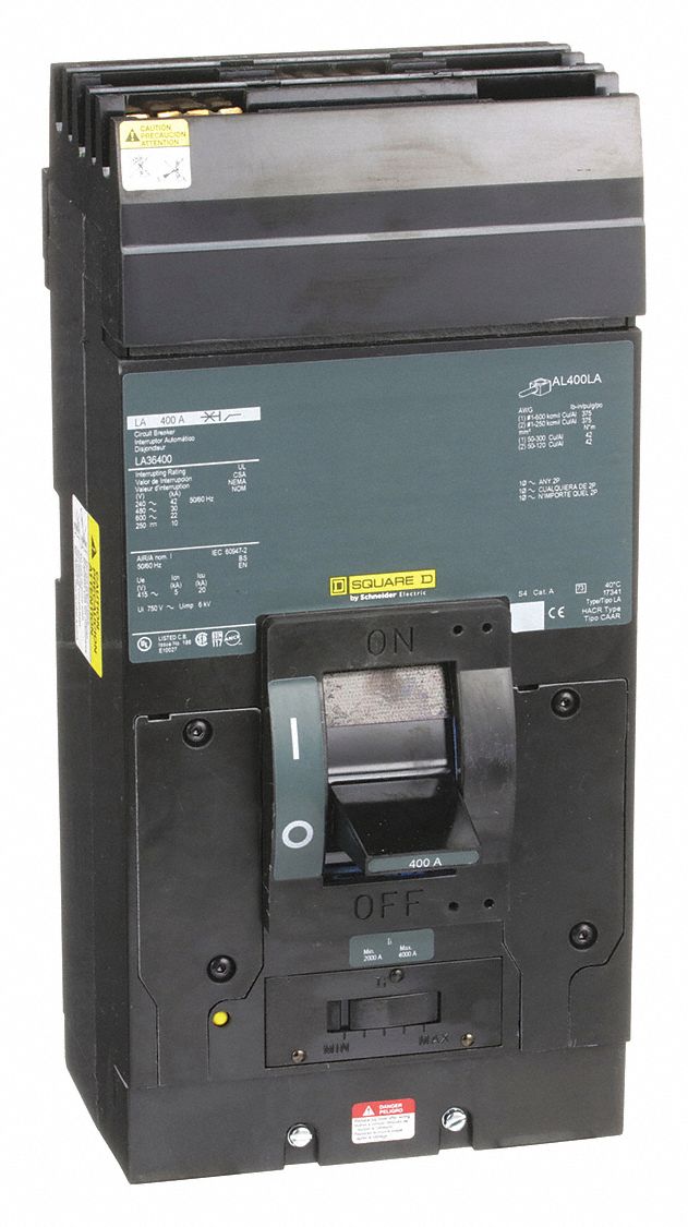 SQUARE D Molded Case Circuit Breaker: 400 A Amps, 42kA at 120/240V AC ...