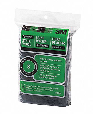 3M, 3 in W x 4 1/2 in L, # 3, Synthetic Steel Wool Pad - 2DLF2 ...