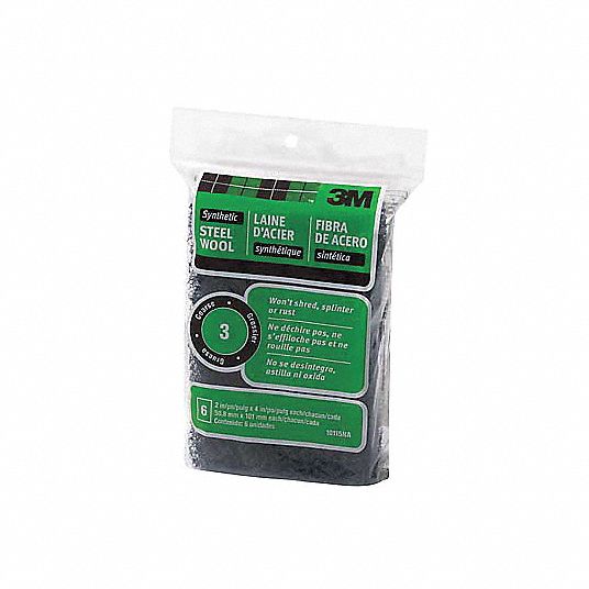 3M, 3 in W x 4 1/2 in L, # 3, Synthetic Steel Wool Pad - 2DLF2 ...