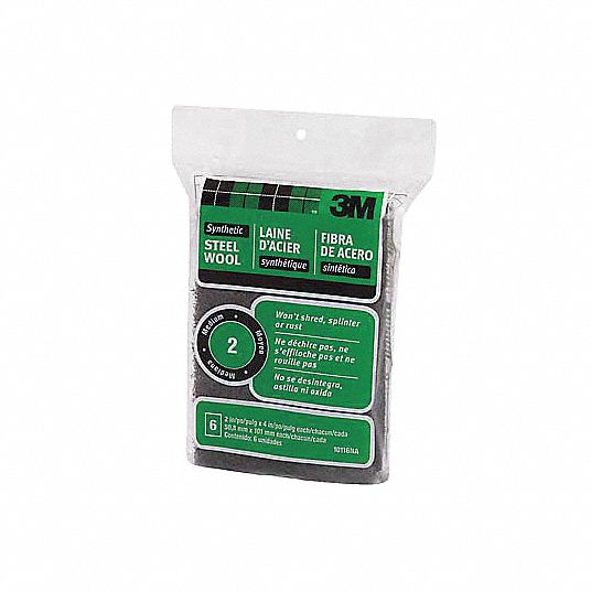 3M, 2 in W x 4 in L, # 2, Synthetic Steel Wool Pad - 2DLF7|70005078368 ...