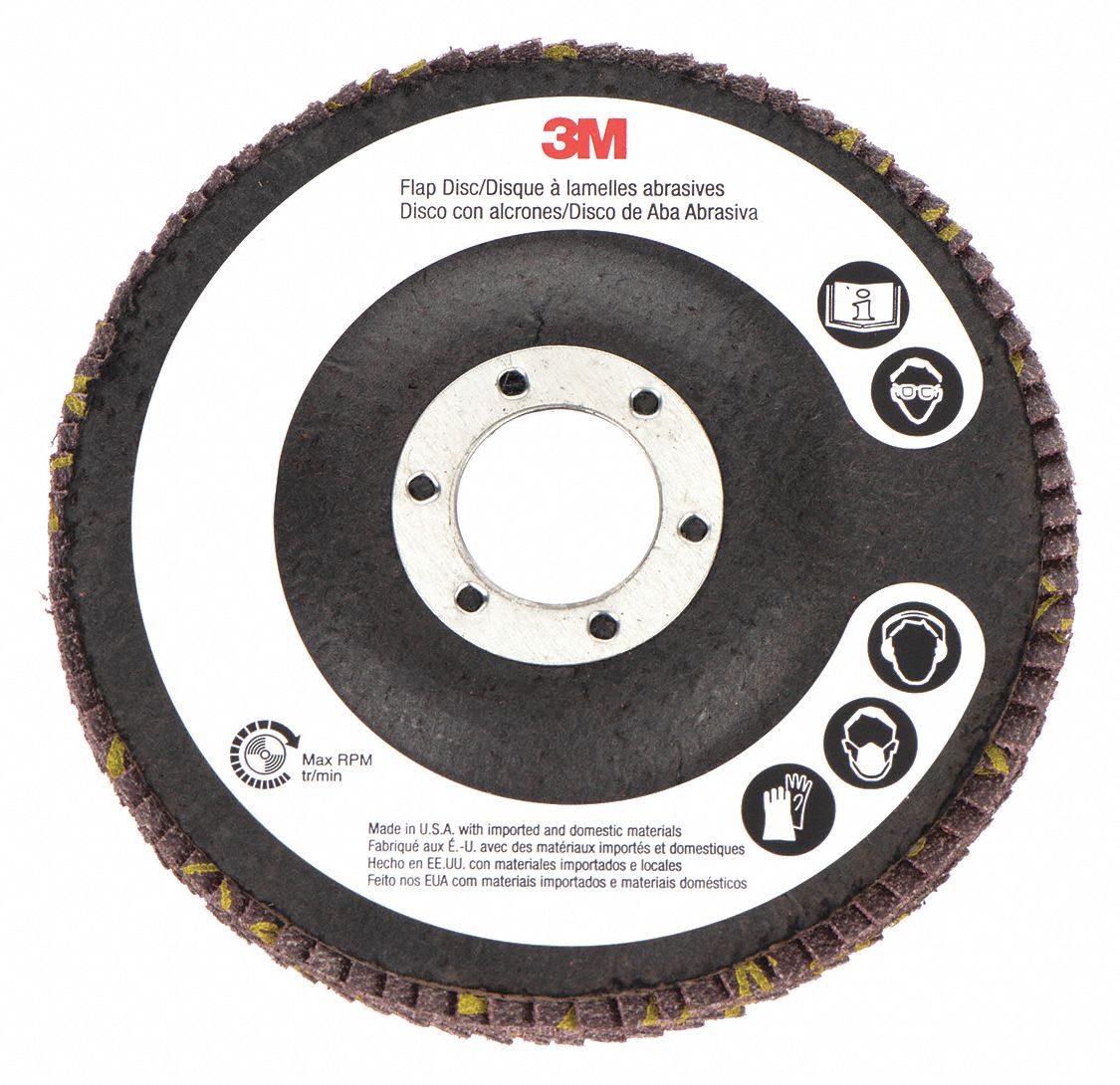 Arbor Mnt Flap Disc,4-1/2in,60,Med,PK10 - Grainger