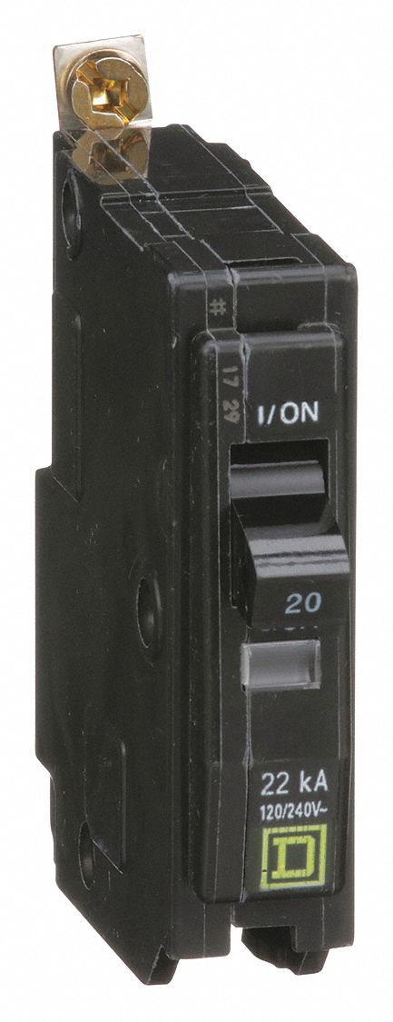 SQUARE D Miniature Circuit Breaker, Amps 20 A, Circuit Breaker Type ...