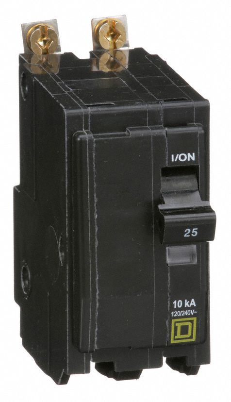 SQUARE D, 25 A, 120/240V AC, Miniature Circuit Breaker - 2DM65|QOB225 ...