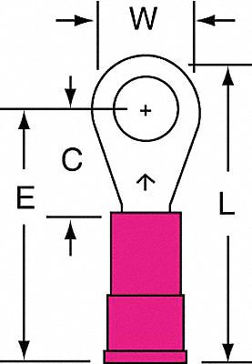 3M, Red, #10 Stud Size, Ring Terminal - 2DPR3|MV18-10R/LK - Grainger