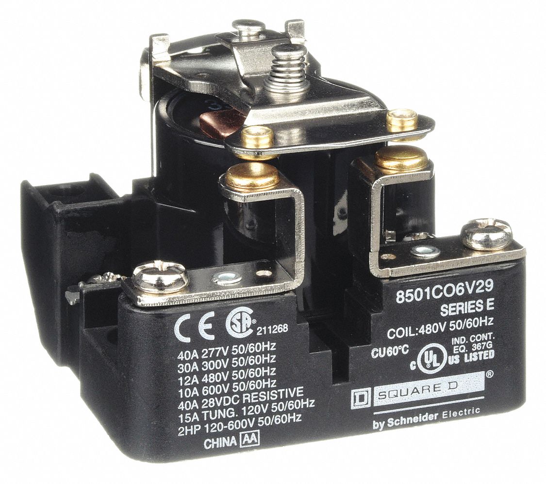 SCHNEIDER, Surface Mounted, 30 A Current Rating, Open Power Relay ...