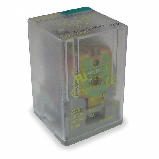 Plug In Relay, 24V AC Coil Volts, 10A @ 277V AC Contact Rating - Relay ...