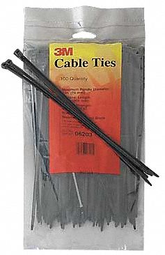 Cable Tie, Standard, Color Black, PK 1000 - Grainger