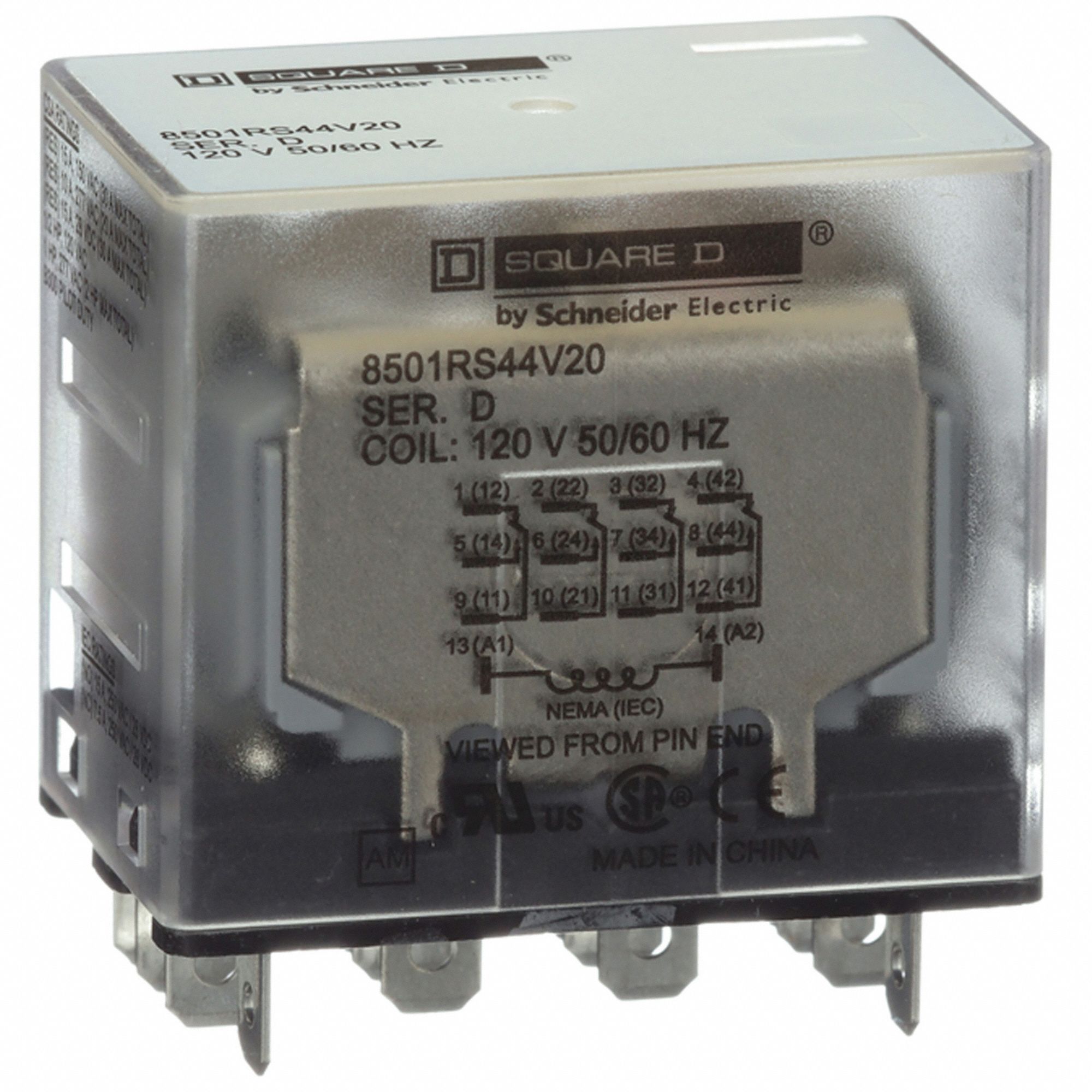SCHNEIDER, Socket Mounted, 15 A Current Rating, General Purpose Relay - 2DW52|8501RS44V20 - Grainger