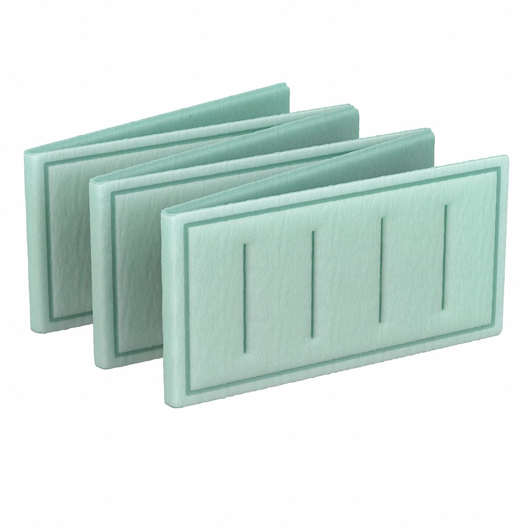 GRAINGER, 25 in x 13 in x 1 in, 13 in Section Wd, Link Air Filter ...