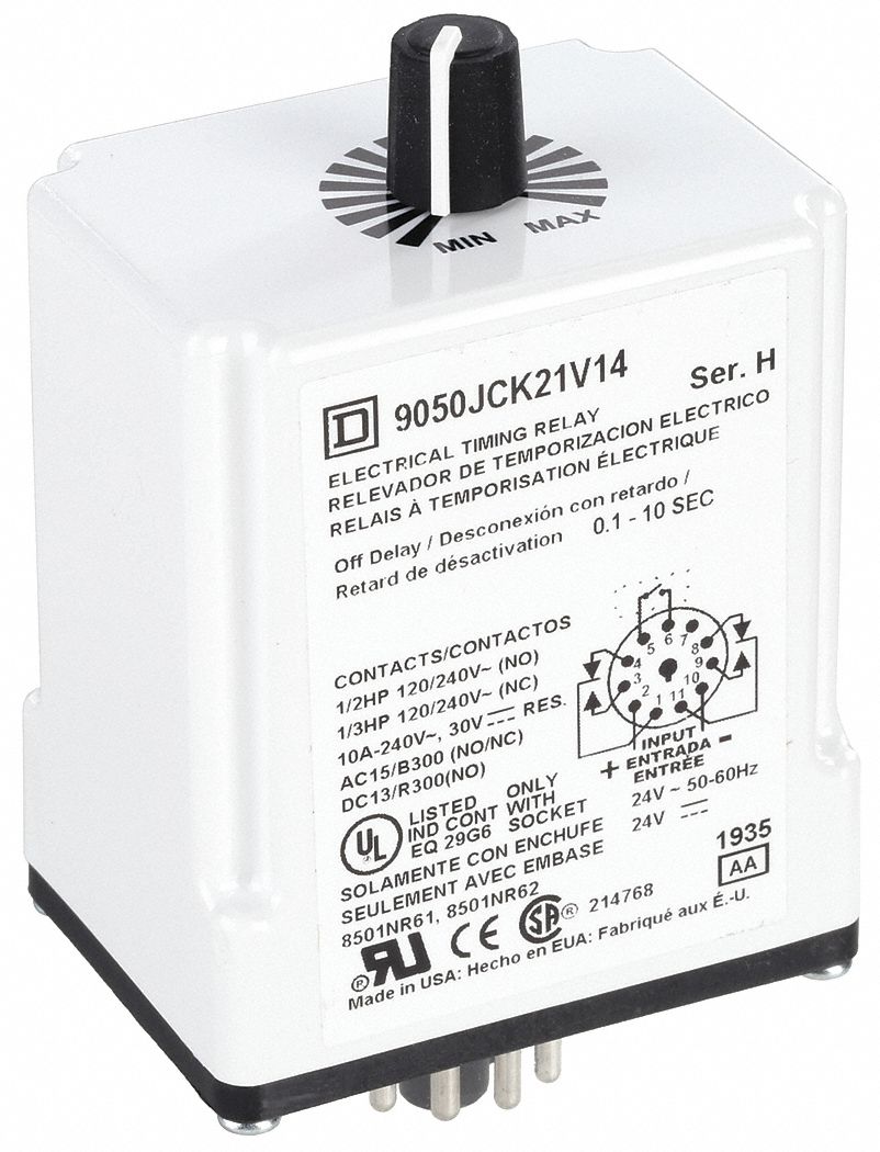 SCHNEIDER, Socket Mounted, 24V AC/DC, Single Function Time Delay Relay ...