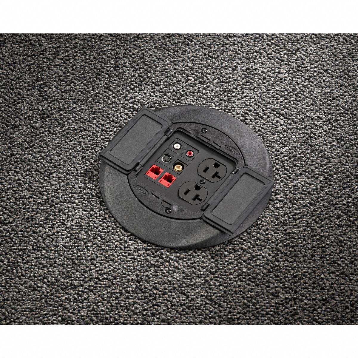 HUBBELL WIRING DEVICE-KELLEMS Floor Box Cover and Carpet Flange: Round ...
