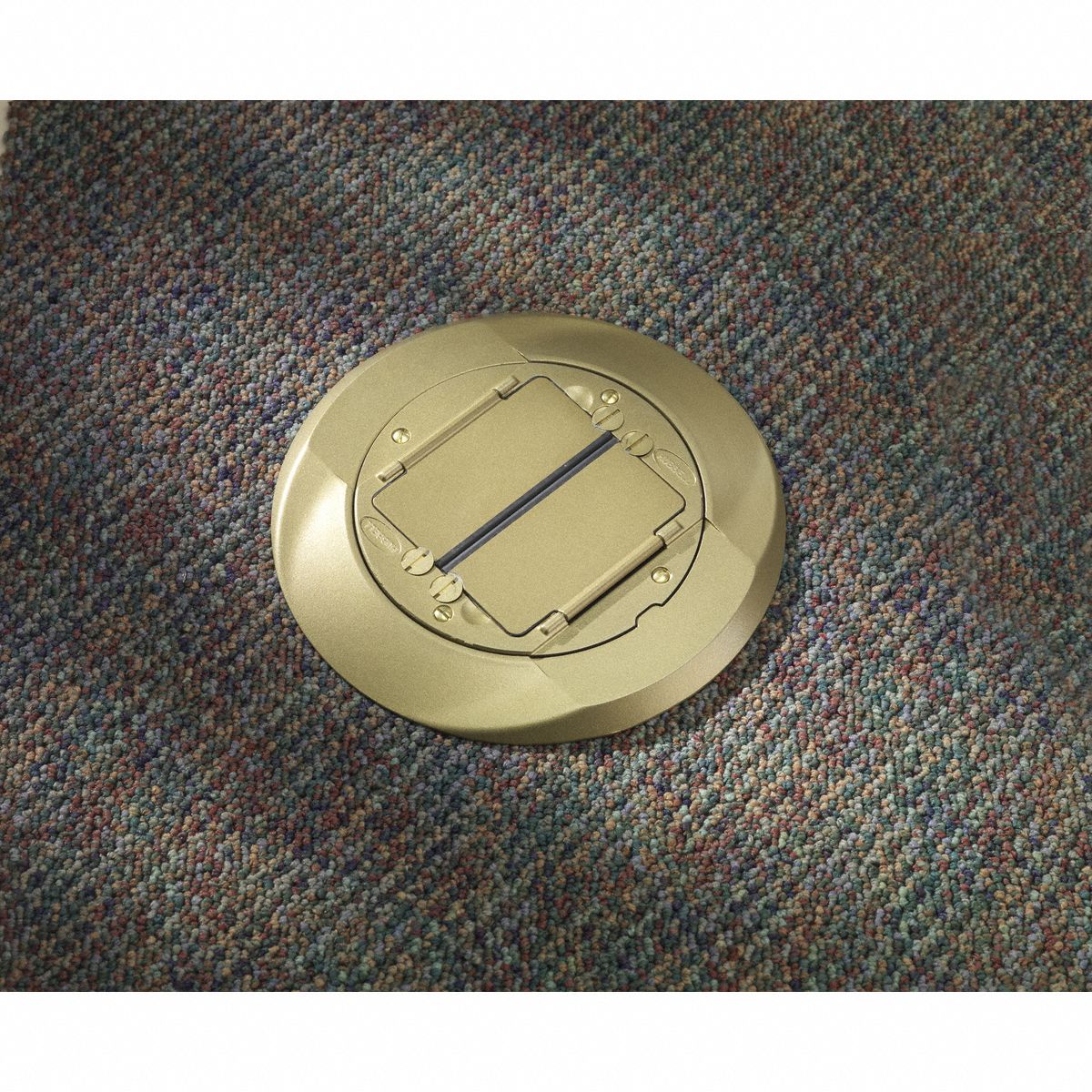 HUBBELL WIRING DEVICE-KELLEMS Floor Box Cover and Carpet Flange: Round ...
