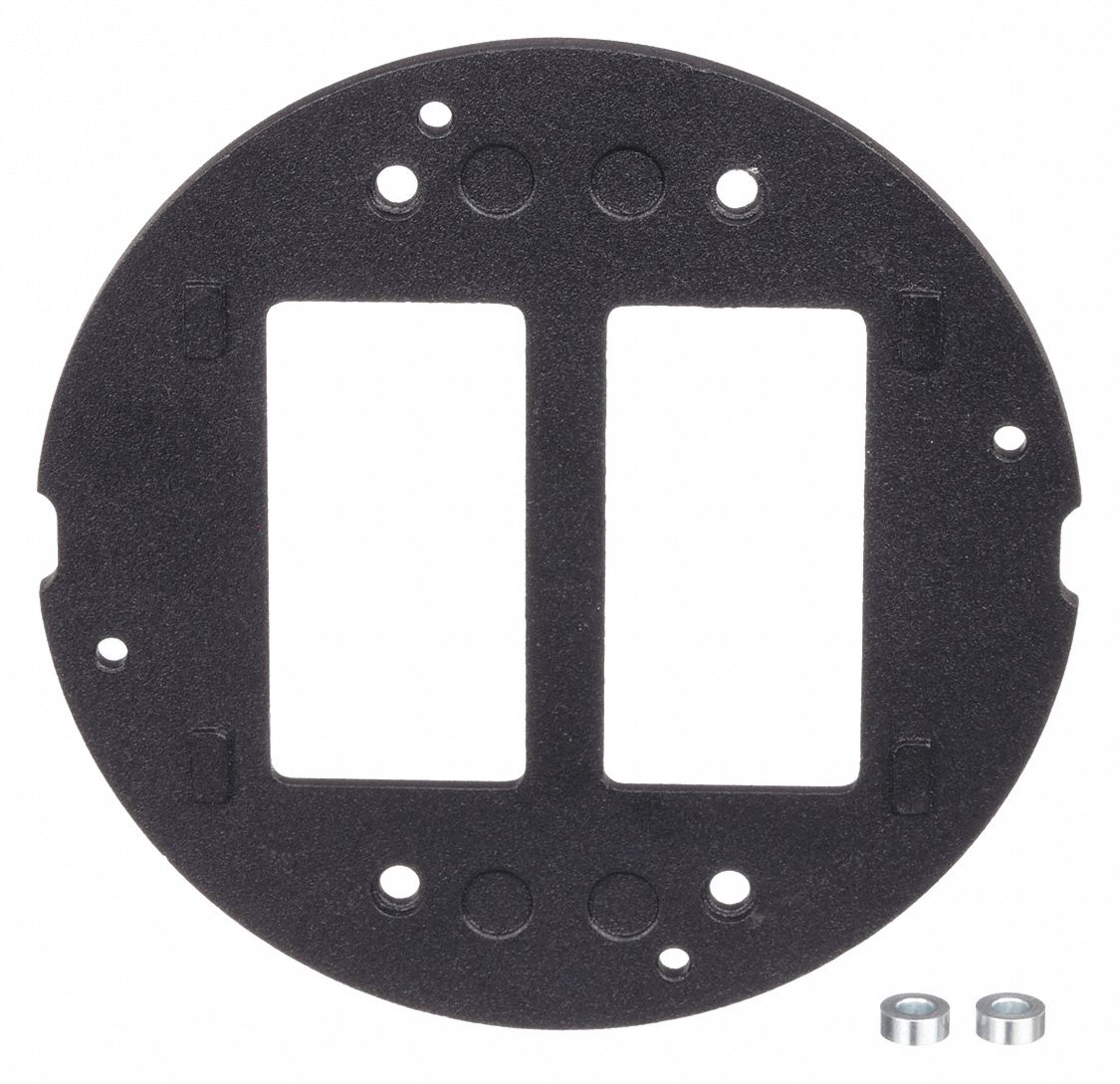 HUBBELL WIRING DEVICE-KELLEMS, Round, Black, Floor Subplate - 2DZN5 ...