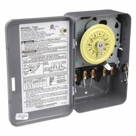 INTERMATIC, 24 hr Nominal Max. Time Setting, Steel, Electromechanical ...
