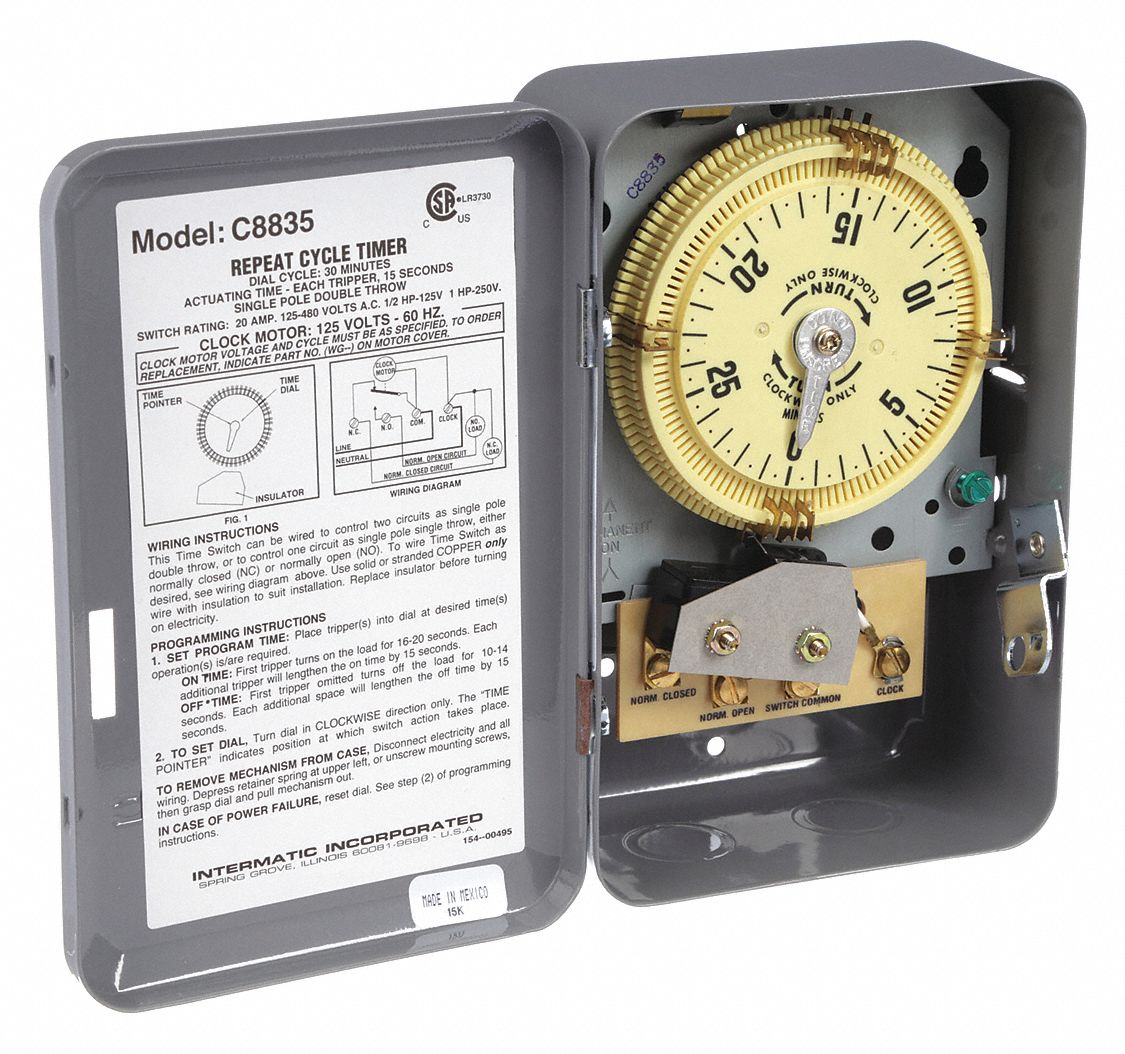 INTERMATIC, 30 min, SPDT, Electromechanical Cycle Timer - 2E130|C8835 ...