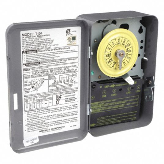 INTERMATIC, 24 hr Nominal Max. Time Setting, Steel, Electromechanical ...