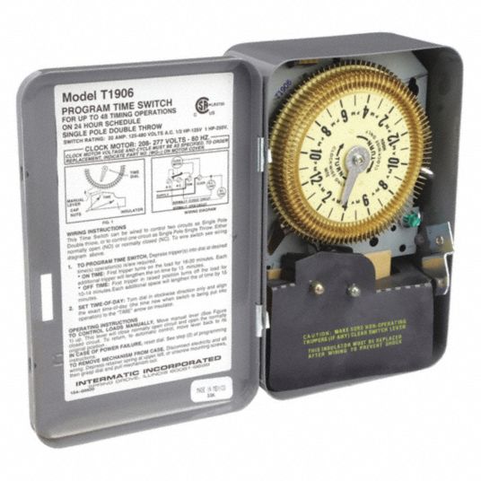 INTERMATIC, 24 hr Nominal Max. Time Setting, Steel, Electromechanical ...